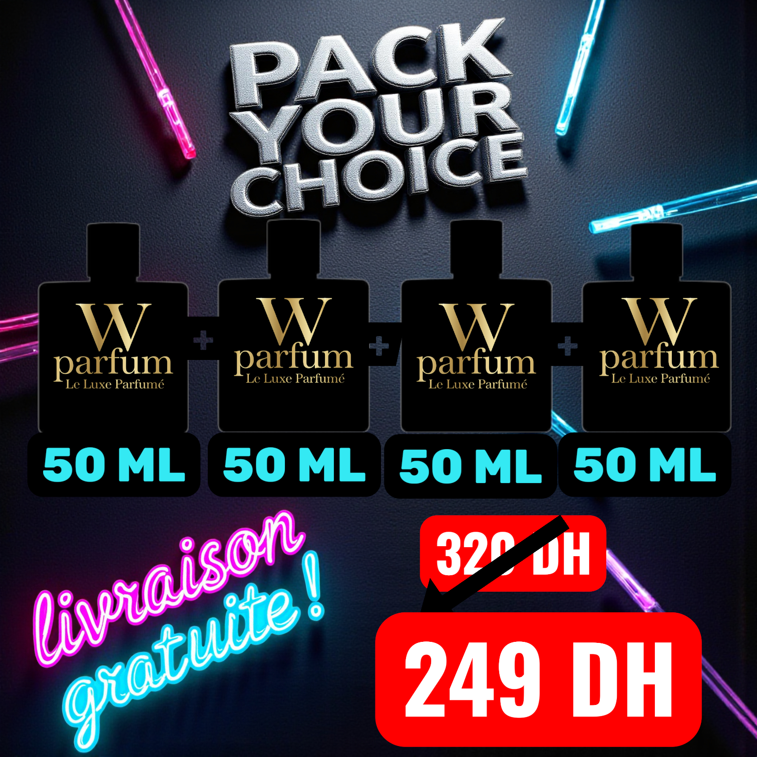 PACK YOUR CHOICE 50ML X 4 DE VOTRE CHOIX – W PARFUM